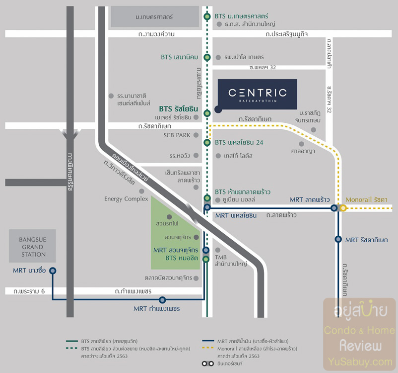 Centric Ratchayothin (Centric รัชโยธิน) พาชมห้องตัวอย่างโครงการเยื้อง ...